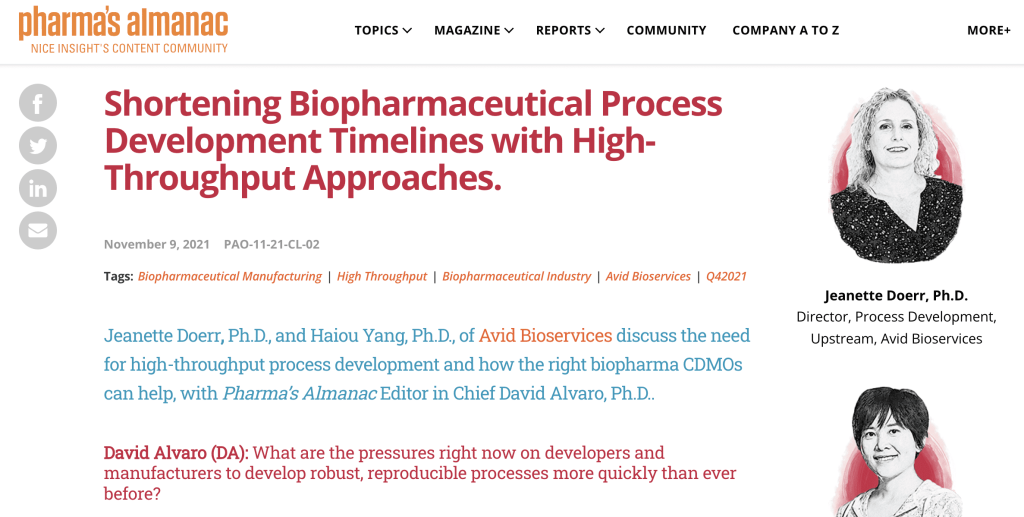 Shortening Biopharmaceutical Process Development Timelines with High-Throughput Approaches ...